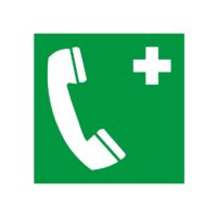 Symbol Notruftelefon - Rettungszeichen, Kunststoff, 20cm - porod-med.com